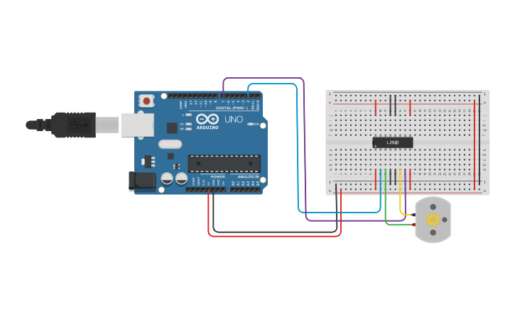 Circuit design L293 SHIELD-MOTOR - Tinkercad