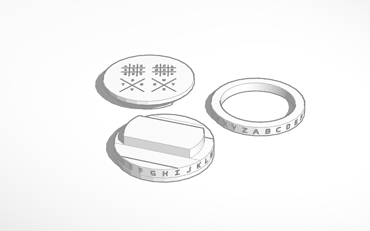 3D design PIGPEN CIPHER, CEASARS CIPHER WHEEL - Tinkercad