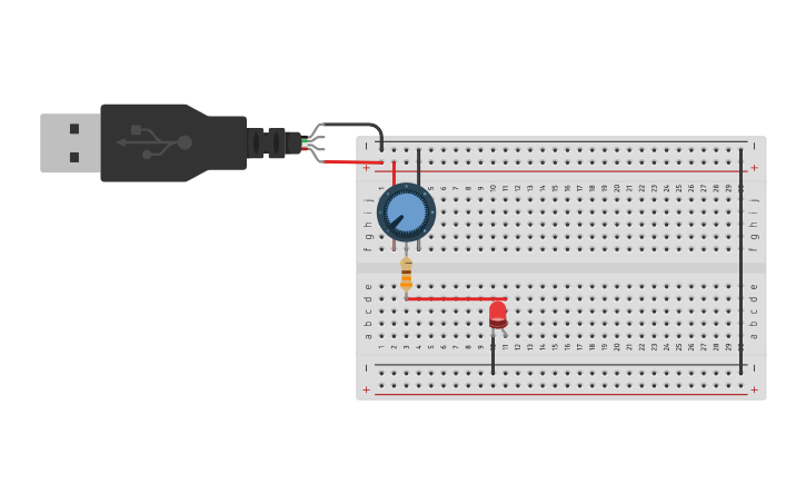 Circuit design Puerto USB - Tinkercad