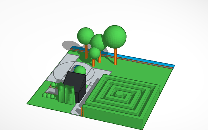 3D design modern house on a farm | Tinkercad