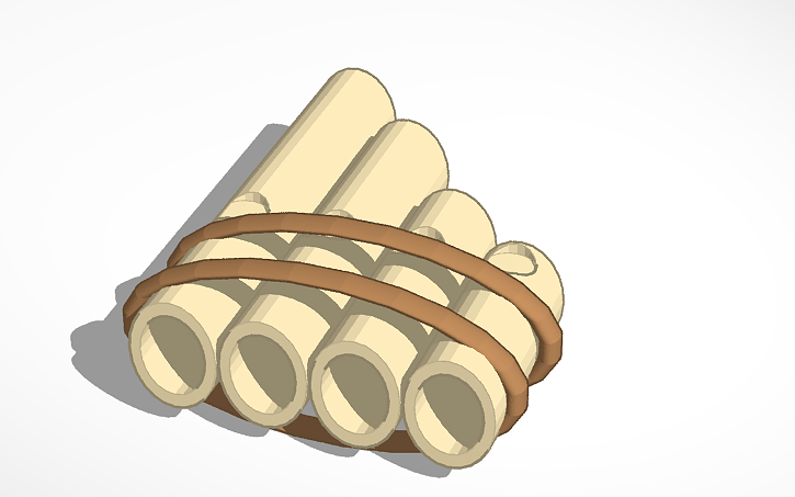 3D design Reed pipes from Percy Jackson - Tinkercad