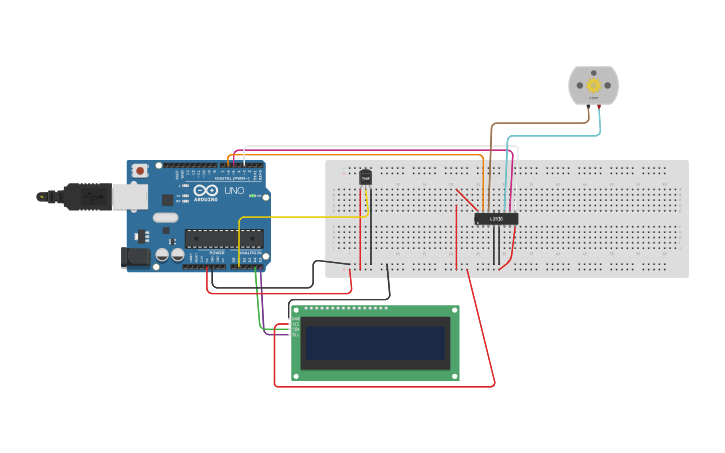 Circuit Design Temperature Controlled Motor Fan Tinkercad
