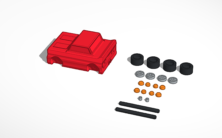 3D design MUSCLE CAR - ALL PARTS | Tinkercad