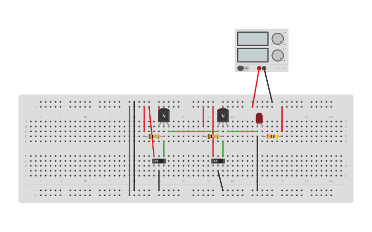 Circuit Design Rangkaian And Transistor Tinkercad