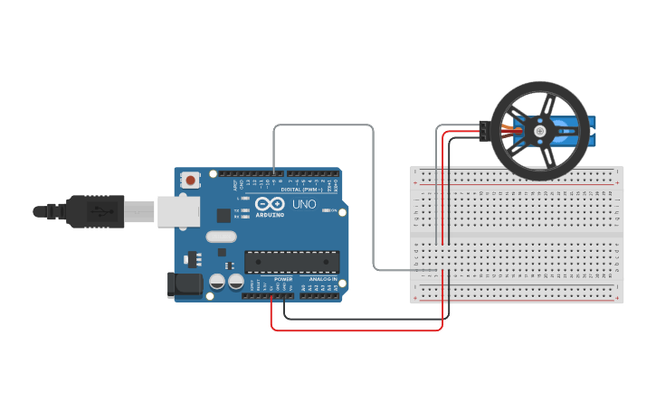 Circuit design Continuous Servo | Tinkercad