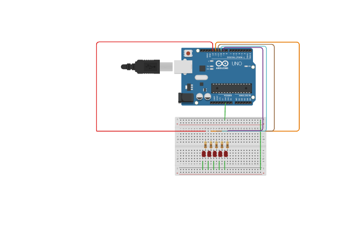 Circuit design Arduino coche fantastico - Tinkercad