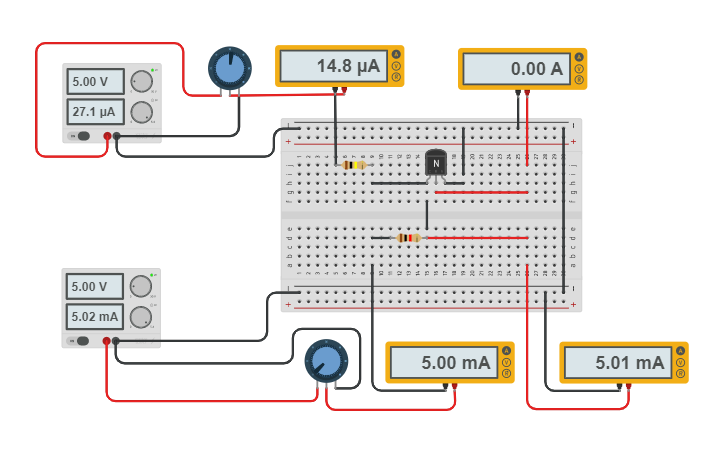 Circuit design Transistor characteristics | Tinkercad