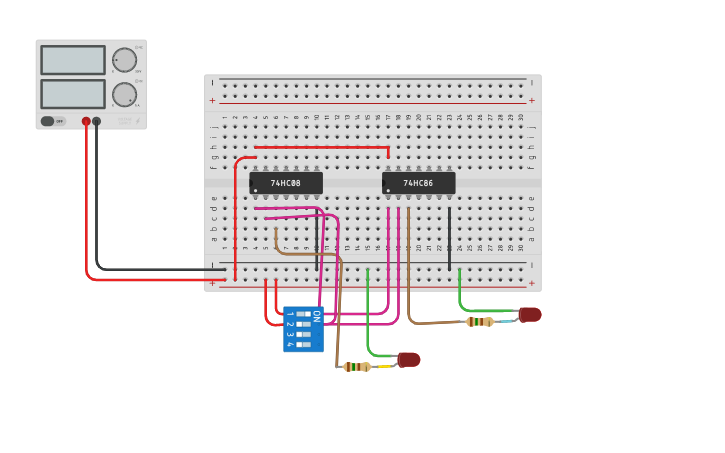 Circuit design Half Adder Circuit | Tinkercad