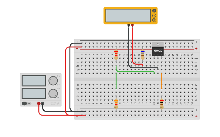 Circuit design VOLTAGE DIVIDER NMOS_Hanna Malika - Tinkercad