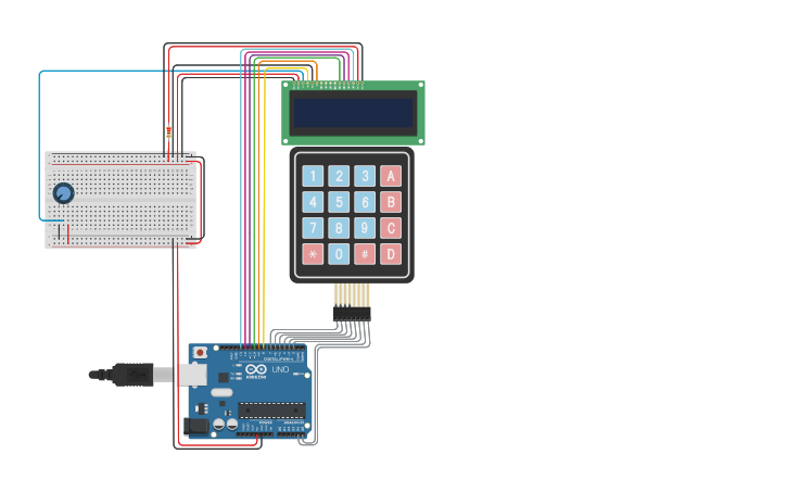 Circuit design CALCULADORA + DISPLAY LCD - Tinkercad