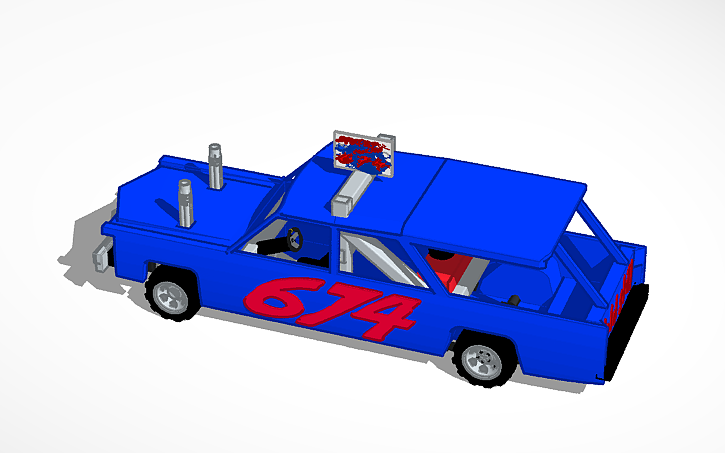 3D design Roundback wagon derby car - Tinkercad