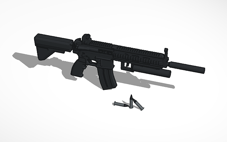 3D design assault rifle - Tinkercad