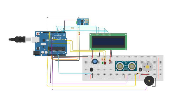 Circuit Design Smart Irrigation System Thingspeak Tinkercad