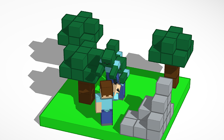 3D design Minecraft Killing Zombie! | Tinkercad