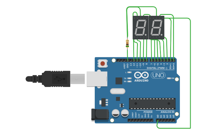 Circuit Design Seven Segment Tinkercad