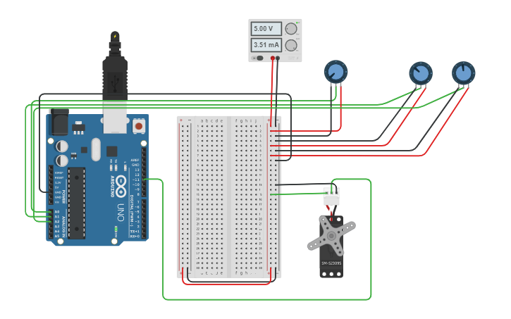 Circuit design Throttle System Functional - Tinkercad