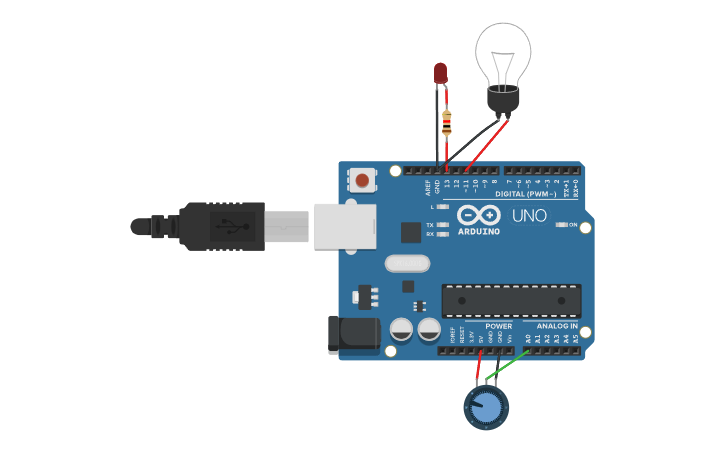 Circuit design Arduino P5: Control DC motor's speed | Tinkercad