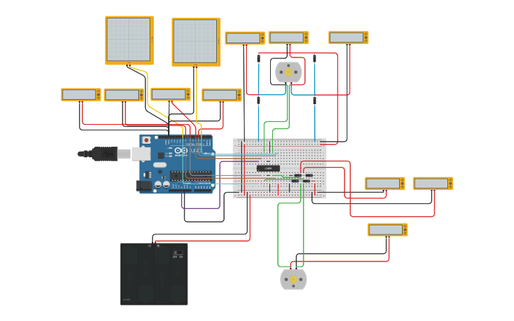 Circuit design motor driver - Tinkercad
