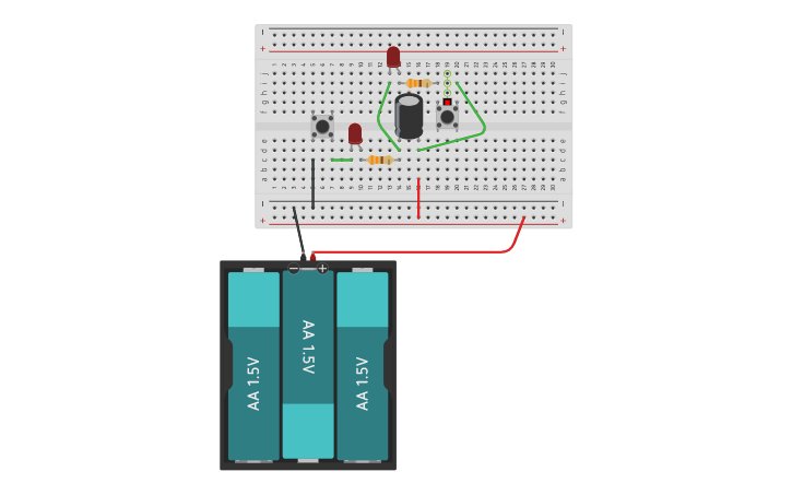 Circuit design carga y descarga de un condensador | Tinkercad