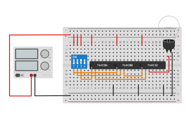 Circuit design Boolean number 1 | Tinkercad