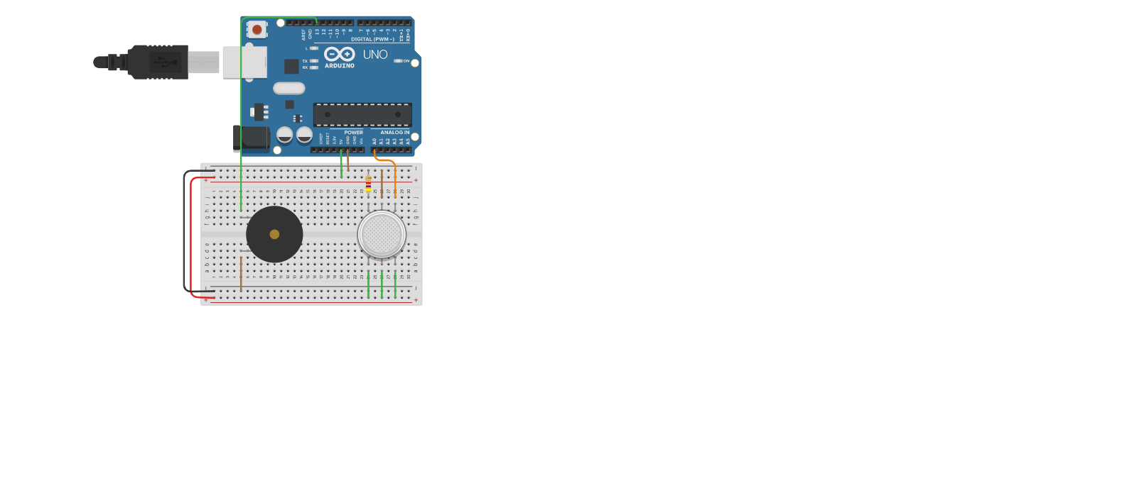 Circuit Design Alarma De Gas Tinkercad