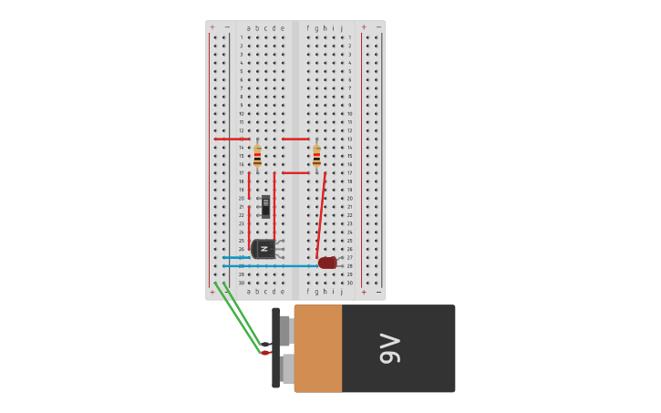 Circuit design NOT Gate - Tinkercad