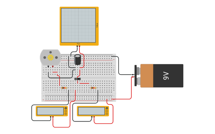 Circuit design circuito ensamblado en protoboard | Tinkercad