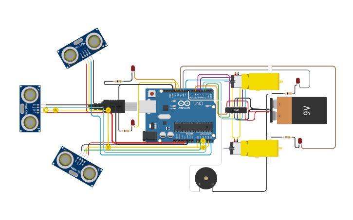 Circuit design Carrito TinkerCad - Tinkercad