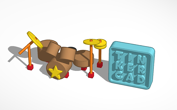 3D design drum set - Tinkercad