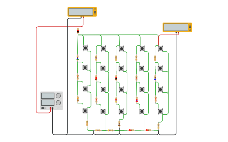 Circuit design 1 wire Keyboard - Tinkercad