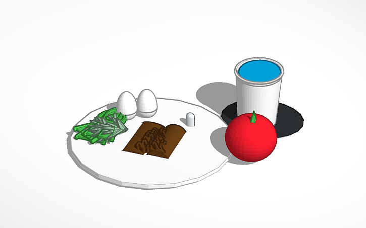 3D design plat of food - Tinkercad