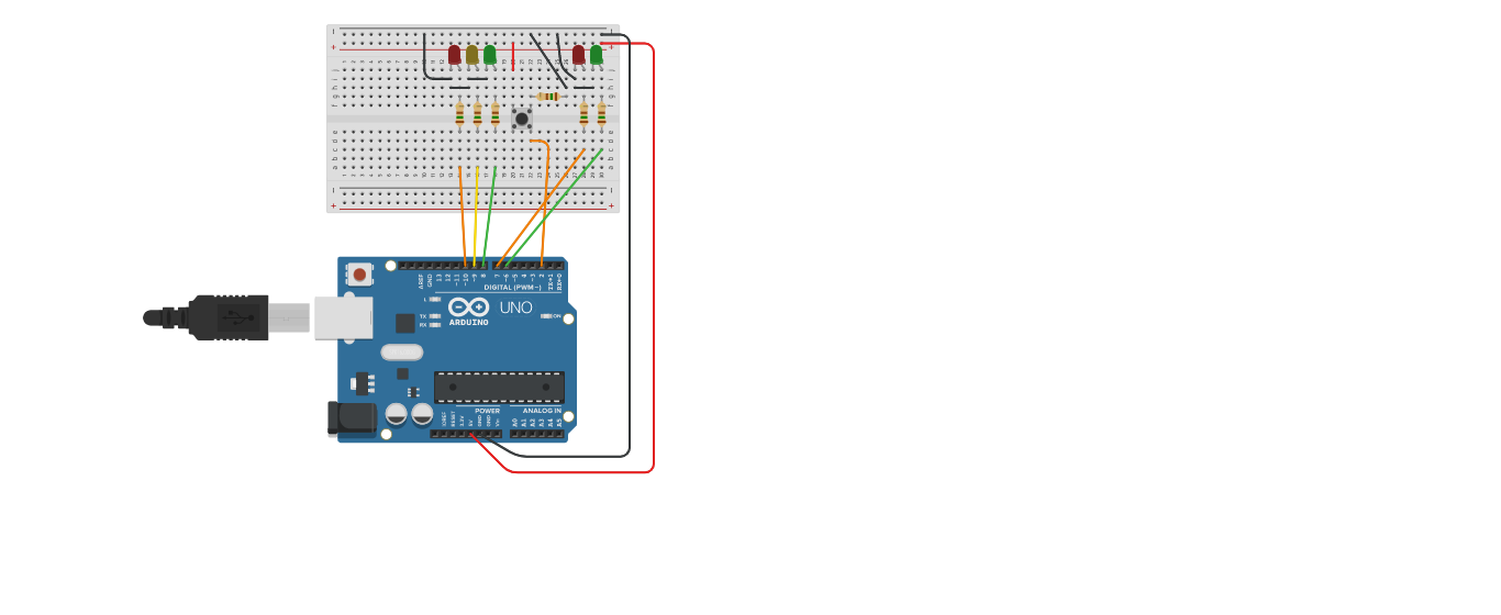 Circuit Design Semáforo Interativo Pedestre Com Arduino Tinkercad