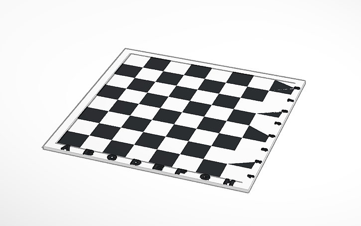 3D design Chess board (With ranks and files) | Tinkercad