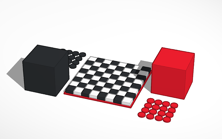 3D design Checkers - Tinkercad