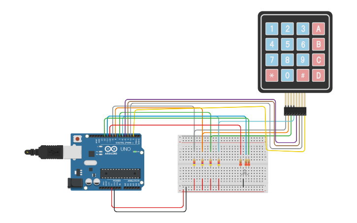 Circuit design KeyPad - Tinkercad