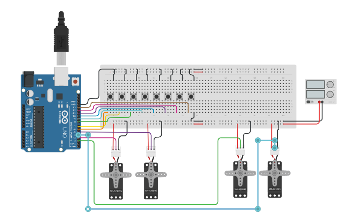 Circuit design Kitty ears Animatronics arduino | Tinkercad
