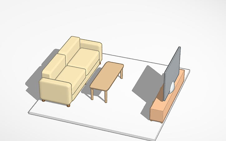 3D design LIVING ROOM - Tinkercad