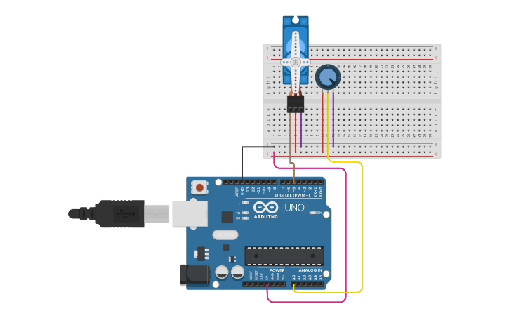 Circuit design Servo Motor com Arduino | Tinkercad