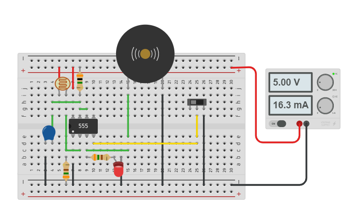 Circuit design -LDR+monostable MV - Tinkercad
