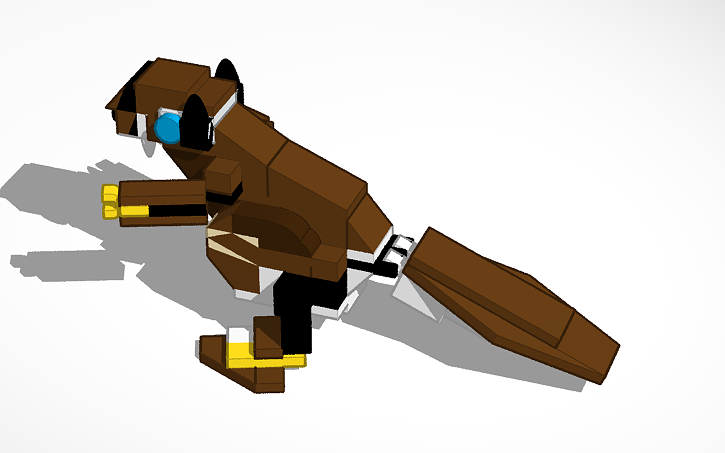 3D design brown beaver - Tinkercad