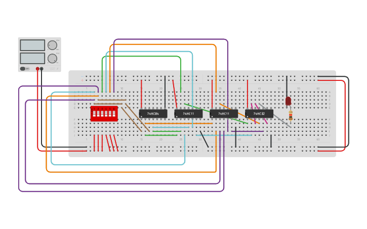 Circuit design 4:1 MUX - Tinkercad
