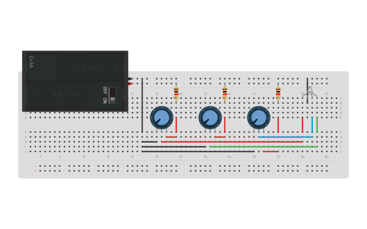 Circuit design RGB | Tinkercad