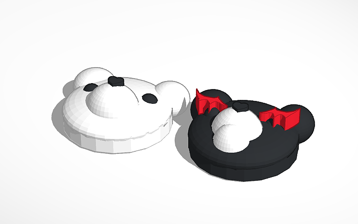 3D design Monokuma Danganronpa Hair Clips | Tinkercad