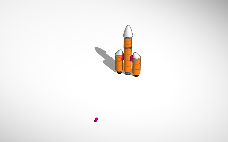 3D design Modified GSLV with payload | Tinkercad