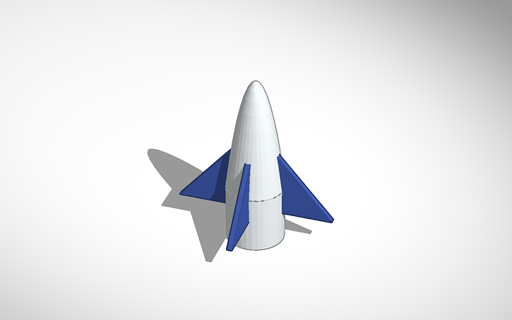 3D design 1/2 IN PVC pipe paper rocket nose cone fins - Tinkercad