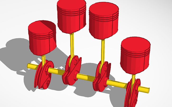 3D design I4 Engine SIMLAB - Tinkercad