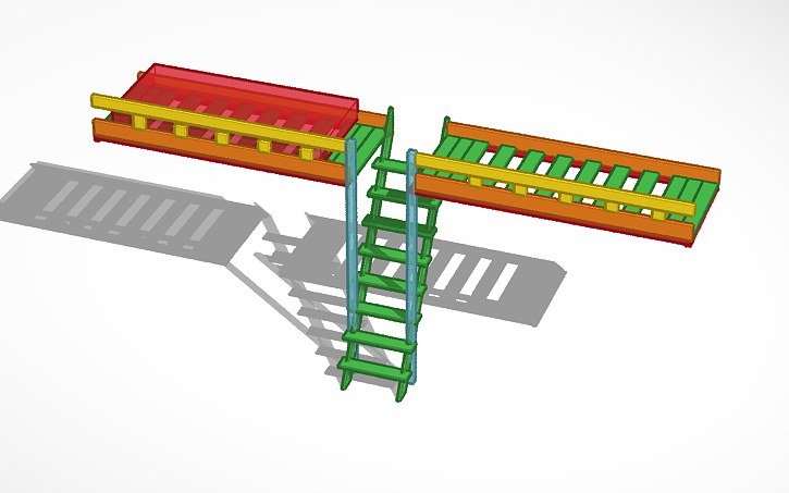 3D design Fake stage with 2 beds | Tinkercad
