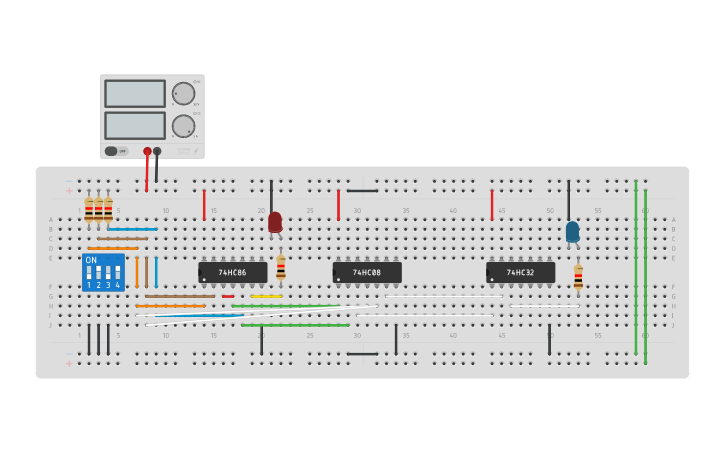 Circuit design Sumador Completo HMGJ - Tinkercad