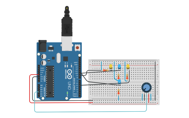 Circuit design POTENCIÓMETRO CON ARDUINO - Tinkercad