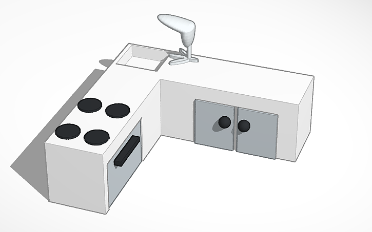 3D design Kitchen Counter🥩 - Tinkercad